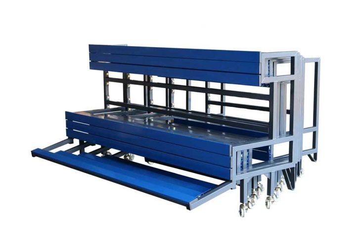 Tribune mobile emboîtable en acier et bois Premium - - Sodex